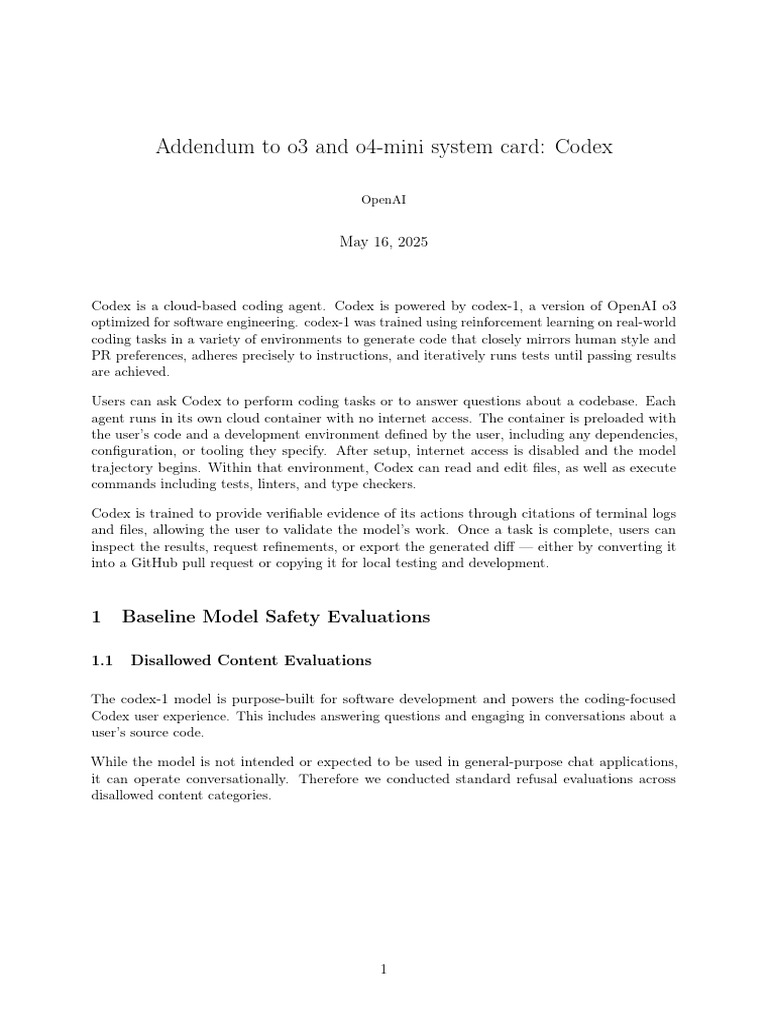 ChatGPT codex_system_card | PDF | Malware | Computer File