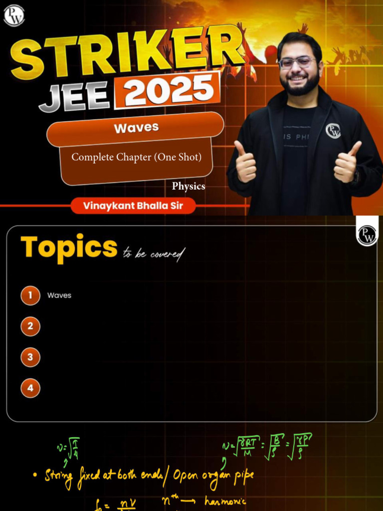 Waves (One Shot) - Class Notes - Striker JEE 2025 PDF | PDF