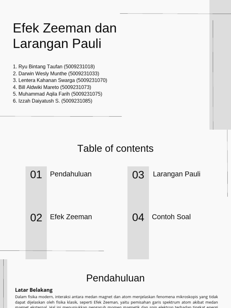 Efek Zeeman Dan Larangan Pauli - 20250507 - 104754 - 0000 | PDF