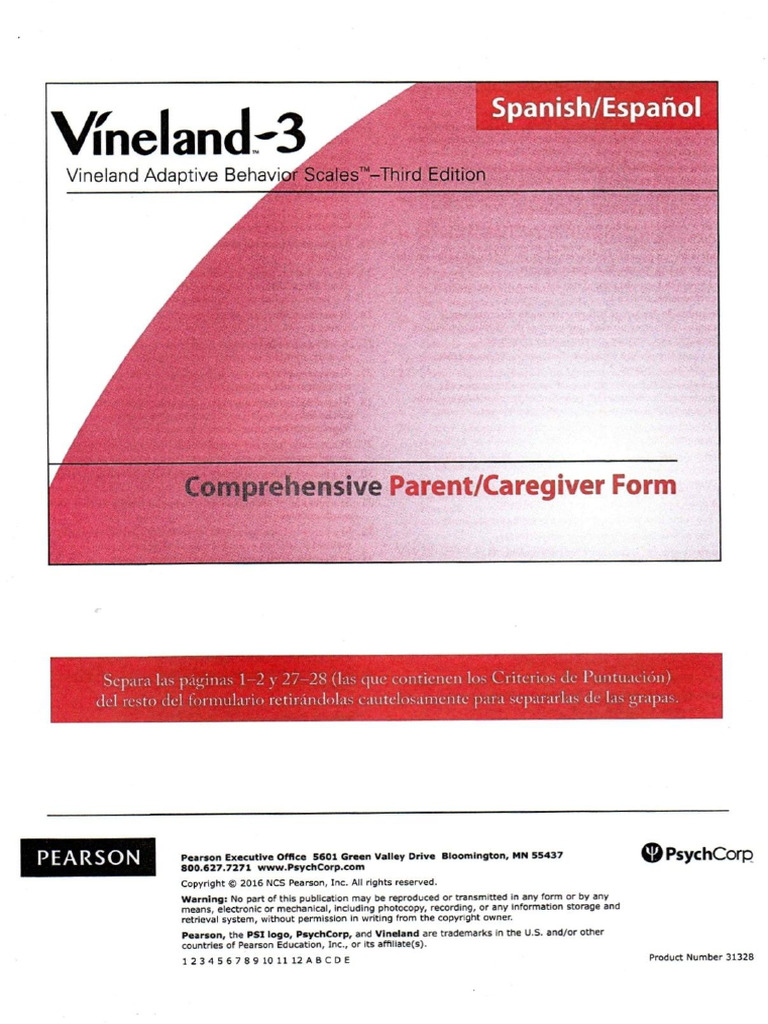 Cuestionario Vineland 3 | PDF