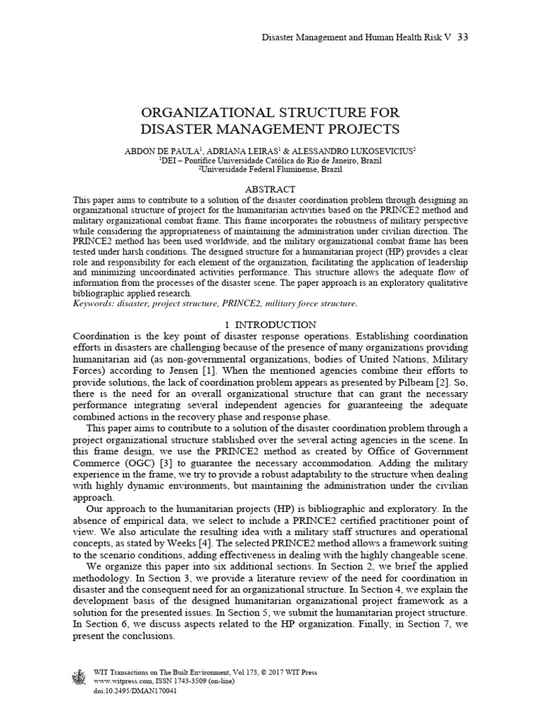 1 Organizational - Structure - For - Disaster - Ma | PDF | Incident ...