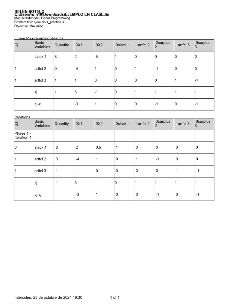 Ejemplo en Clase Reporte | PDF