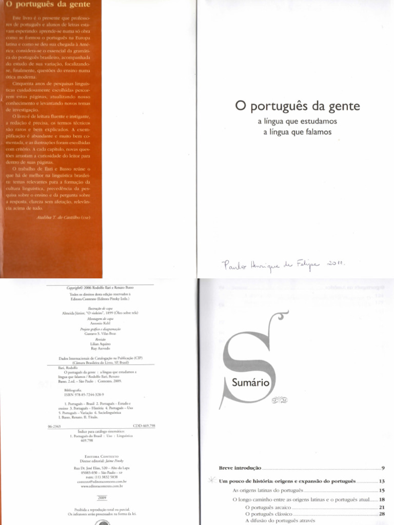 ILARI BASSO. O Portugue770s Da Gente - A Variac807a771o Que Vemos | PDF