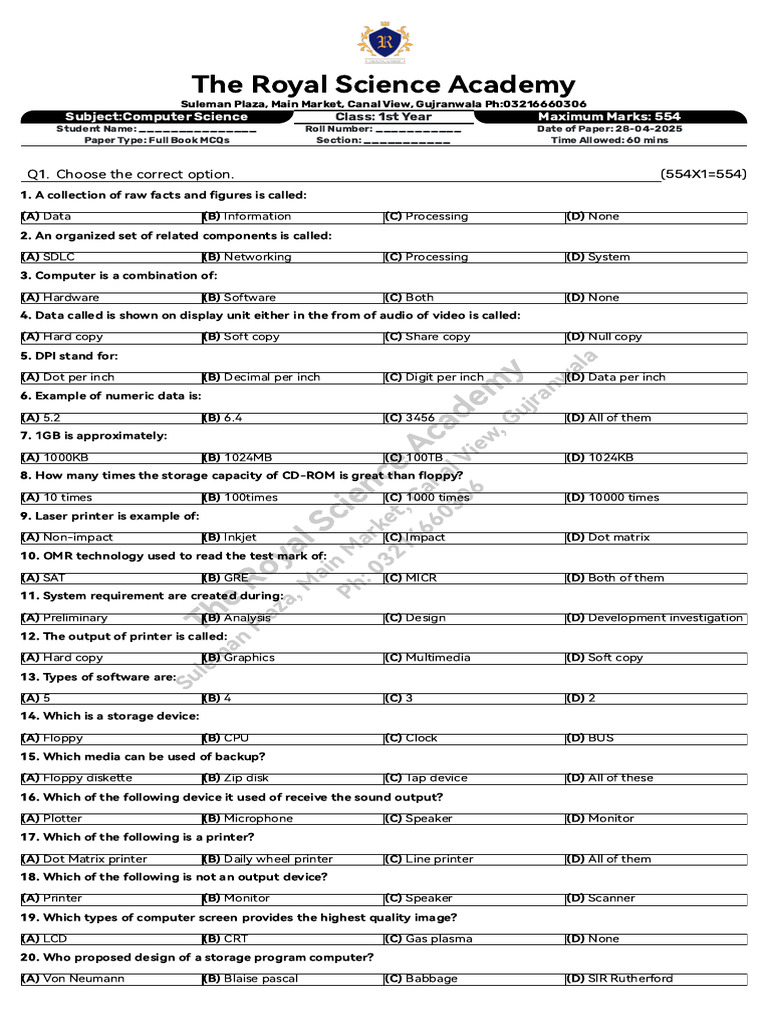 1st Year-Computer Science-Comp Full Book | PDF | Computer Network ...