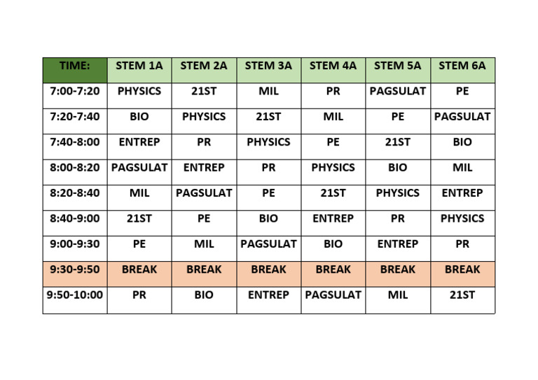 Orientation Sched | PDF