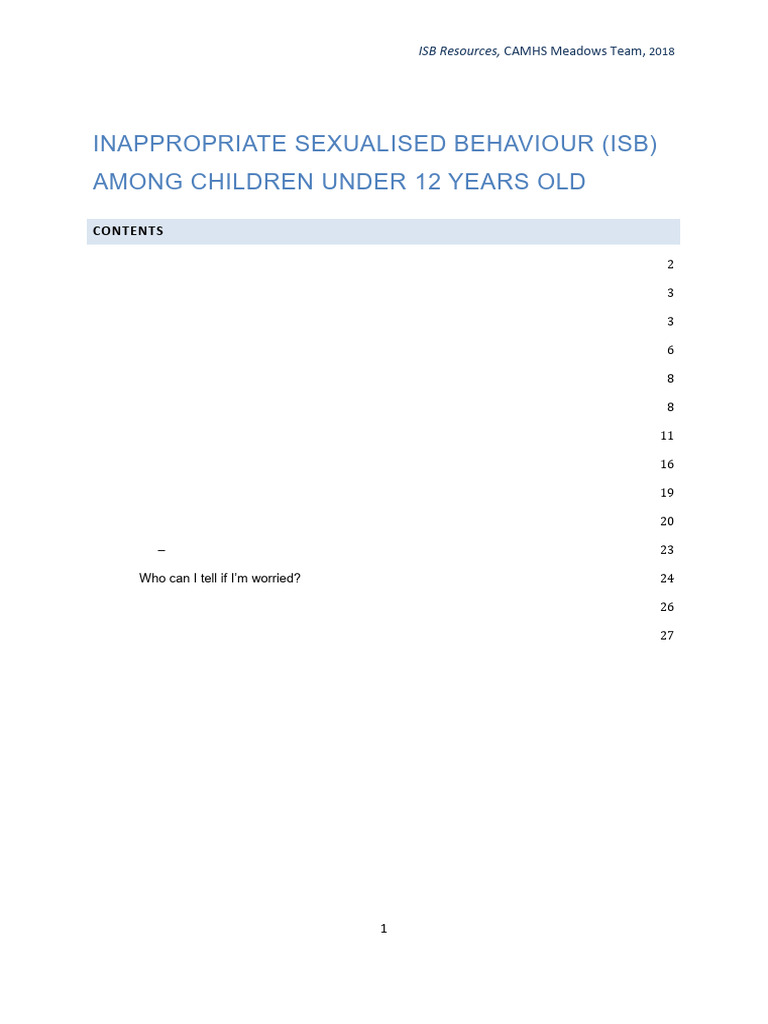 Guidelines for Addressing Inappropriate Sexual Behavior in Children ...
