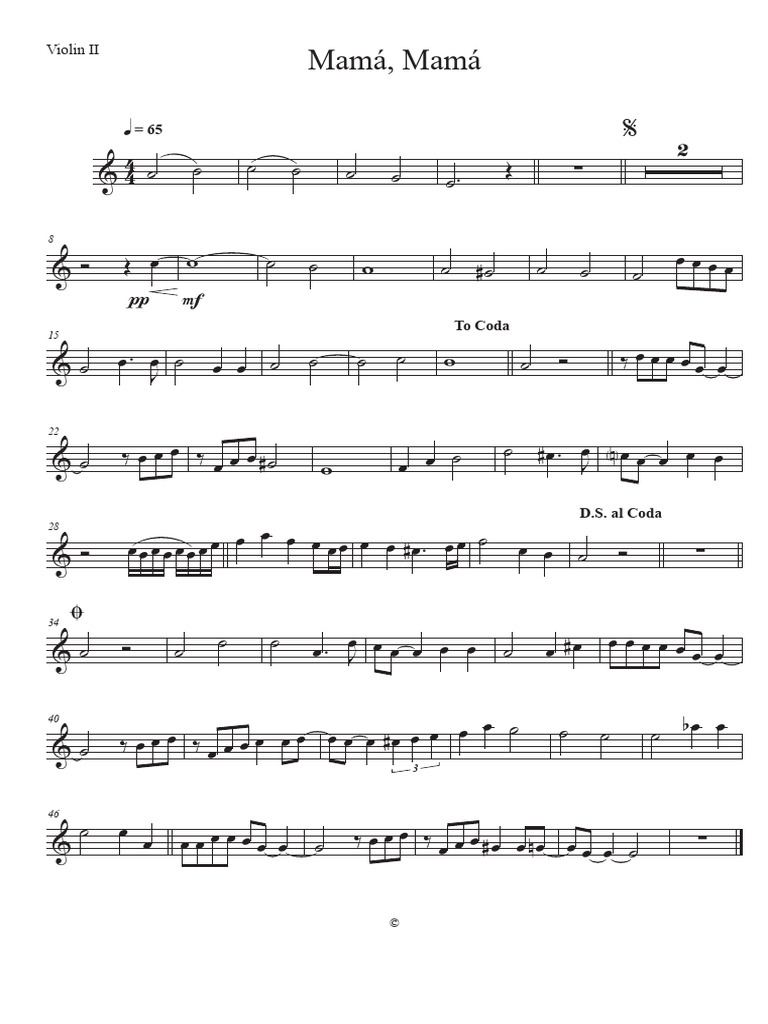 Mamá, Mamá - Violin II | PDF