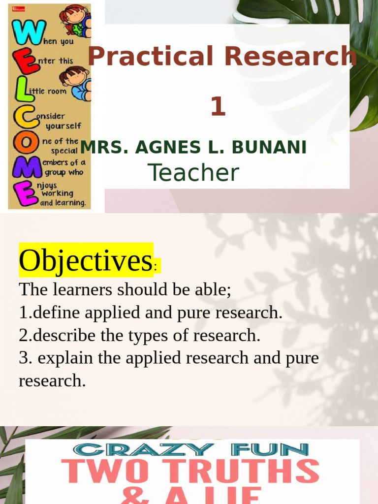 RESEARCH TOPIC Pure and Applied Research | PDF | Knowledge | Basic Research