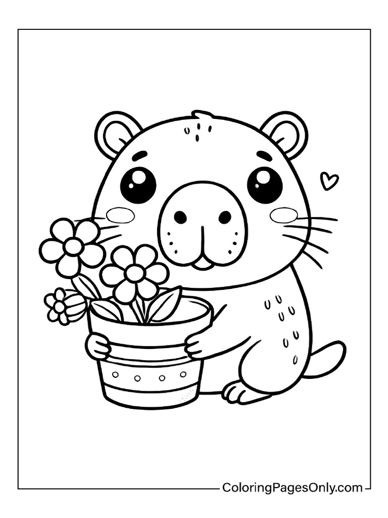 Capybara Hugging Flower Pot | PDF