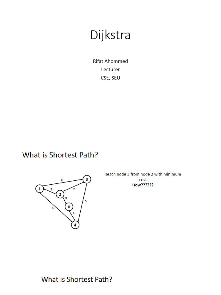 Algo Slide 5 - Dijkstra | PDF