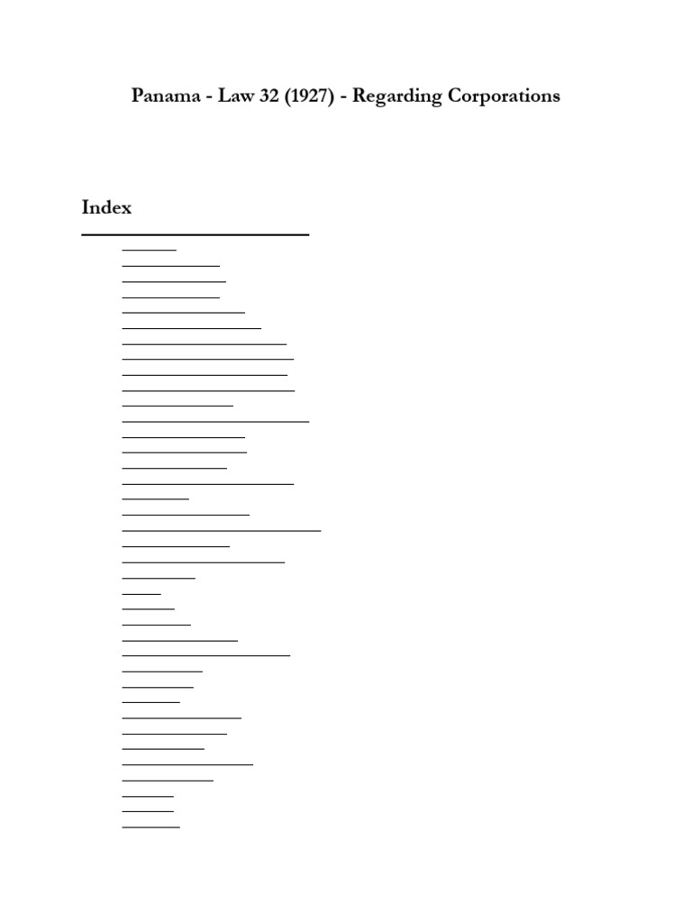 Panama Law 32: Corporate Regulations | PDF | Board Of Directors ...
