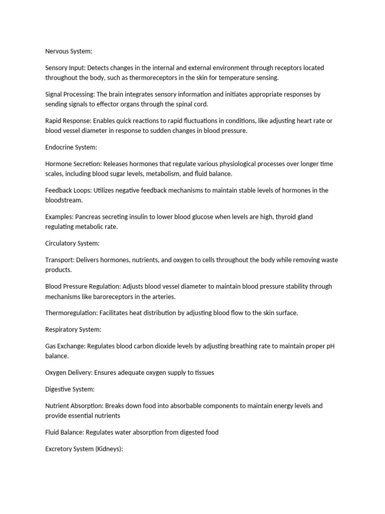 Nervous System-WPS Office | PDF | Homeostasis | Human Body