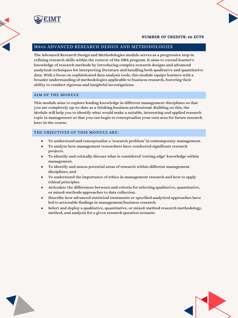 Advanced Research Design in Management | PDF | Methodology ...