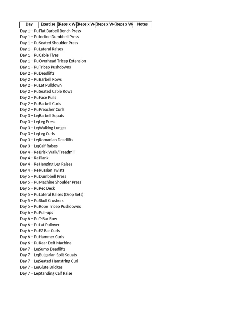 CBUM Workout Program Overview | PDF
