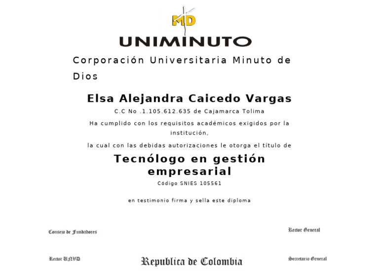 Diploma Elsa Alejandra Caicedo | PDF