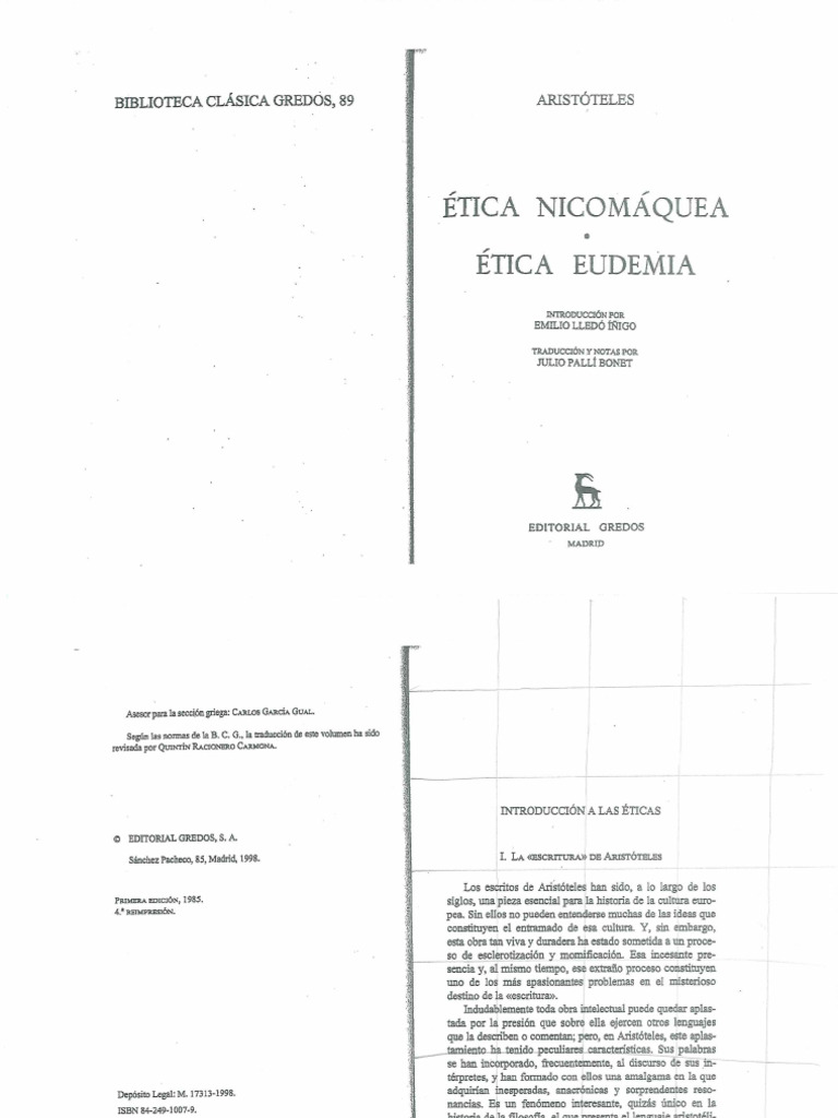 Aristóteles - Ética Nicomáquea | PDF