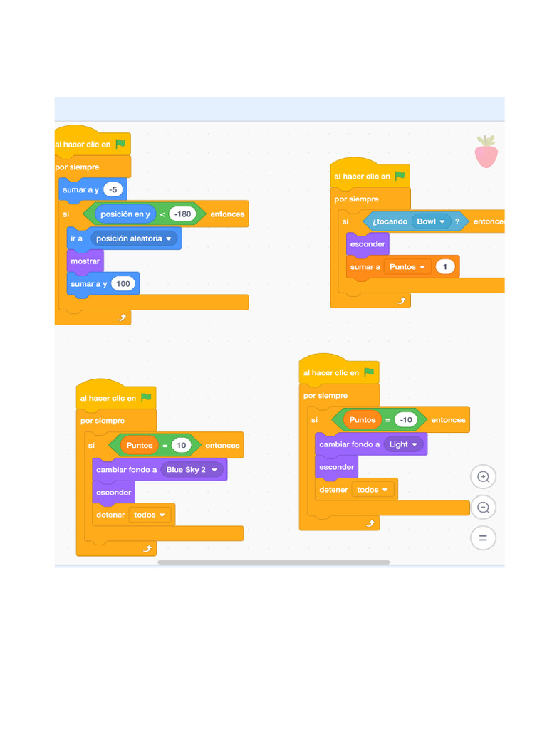 Codigos Scratch Recoge Frutas | PDF