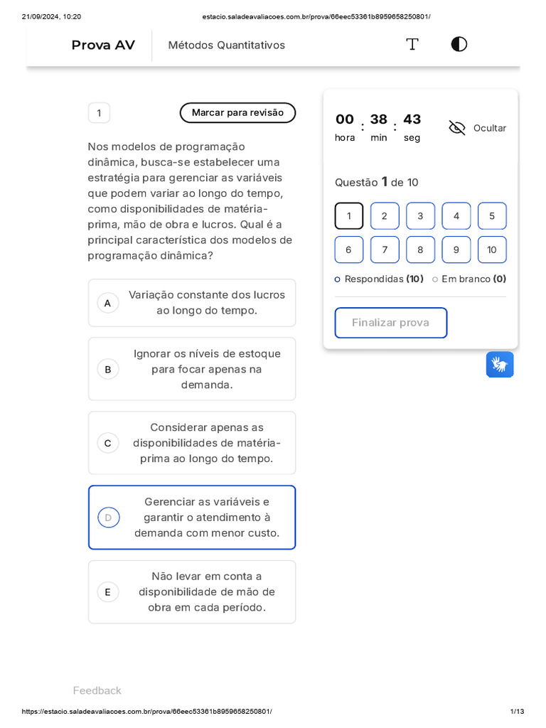 AV Métodos Quantitativos | PDF | Pesquisa operacional | Matemática