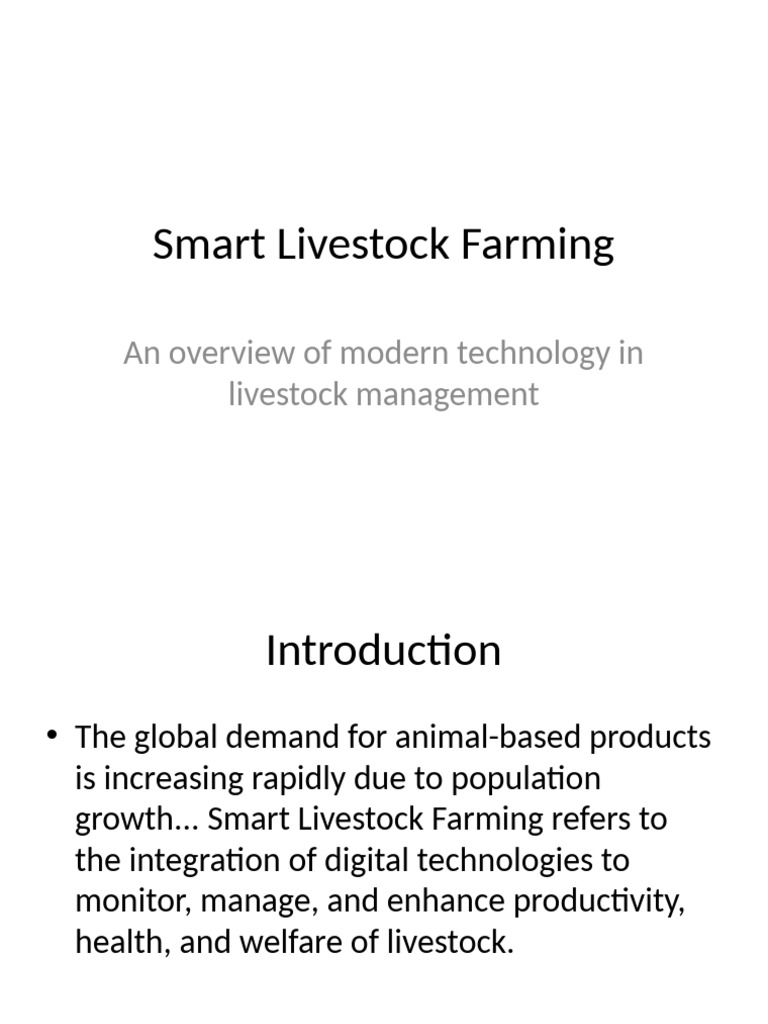 Smart Livestock Farming | PDF