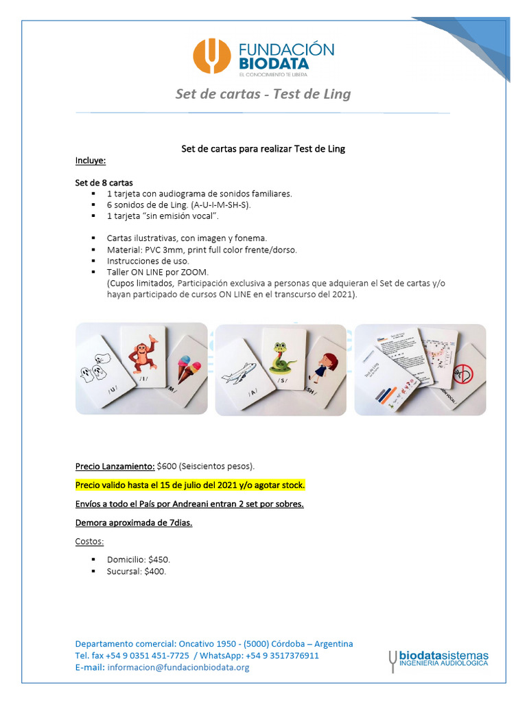Set de cartas para Test de Ling | PDF