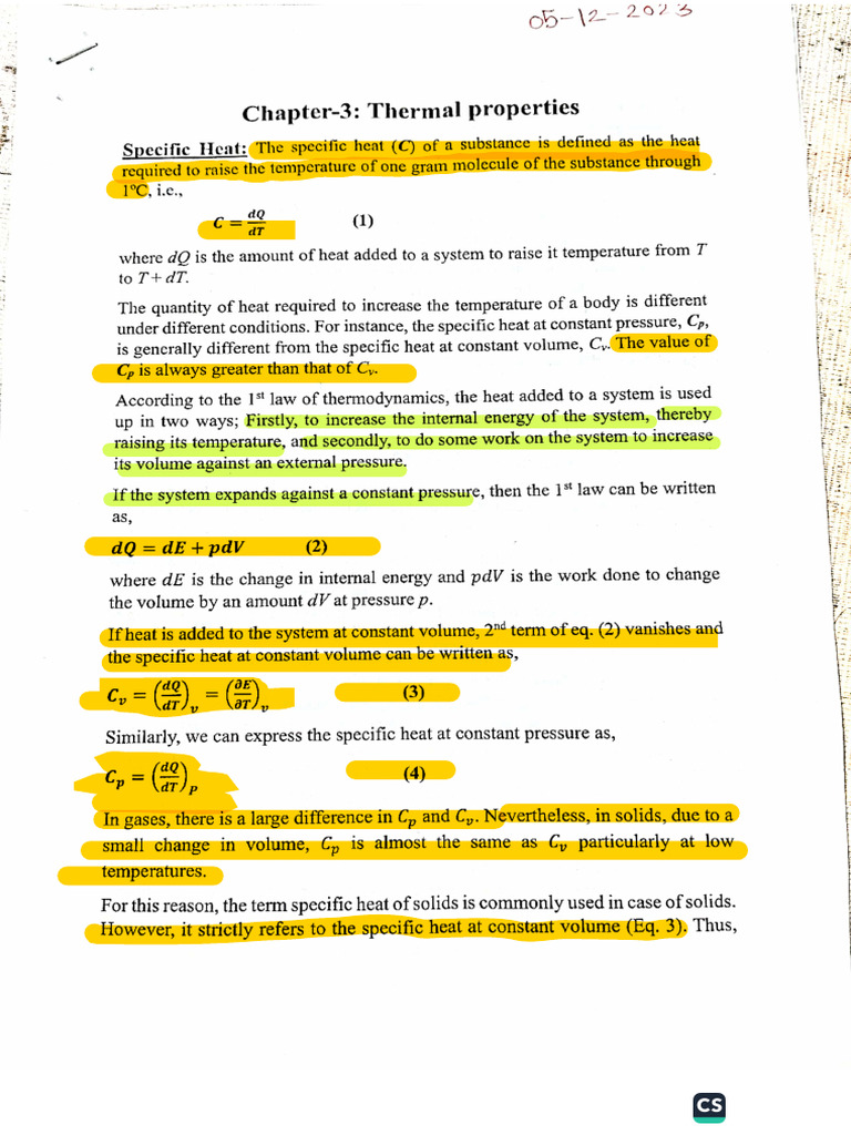 Solid Chapter-3 (Thermal Properties) | PDF