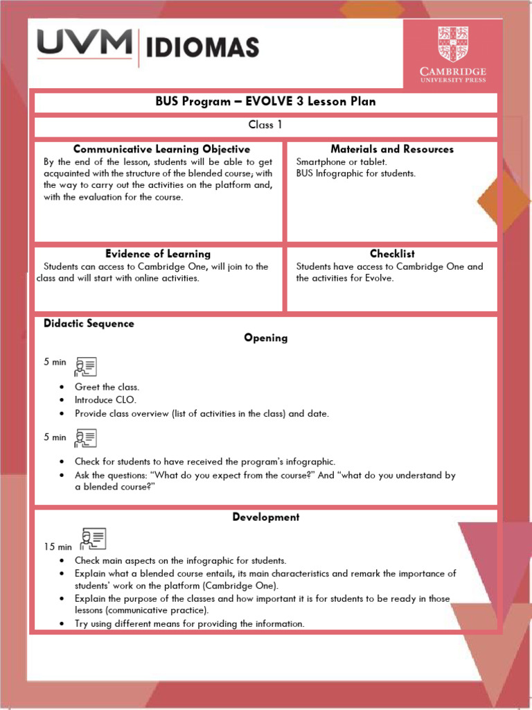 BUS 2.0 Level 3 Lesson Plan 1 | PDF | Human Communication | Learning