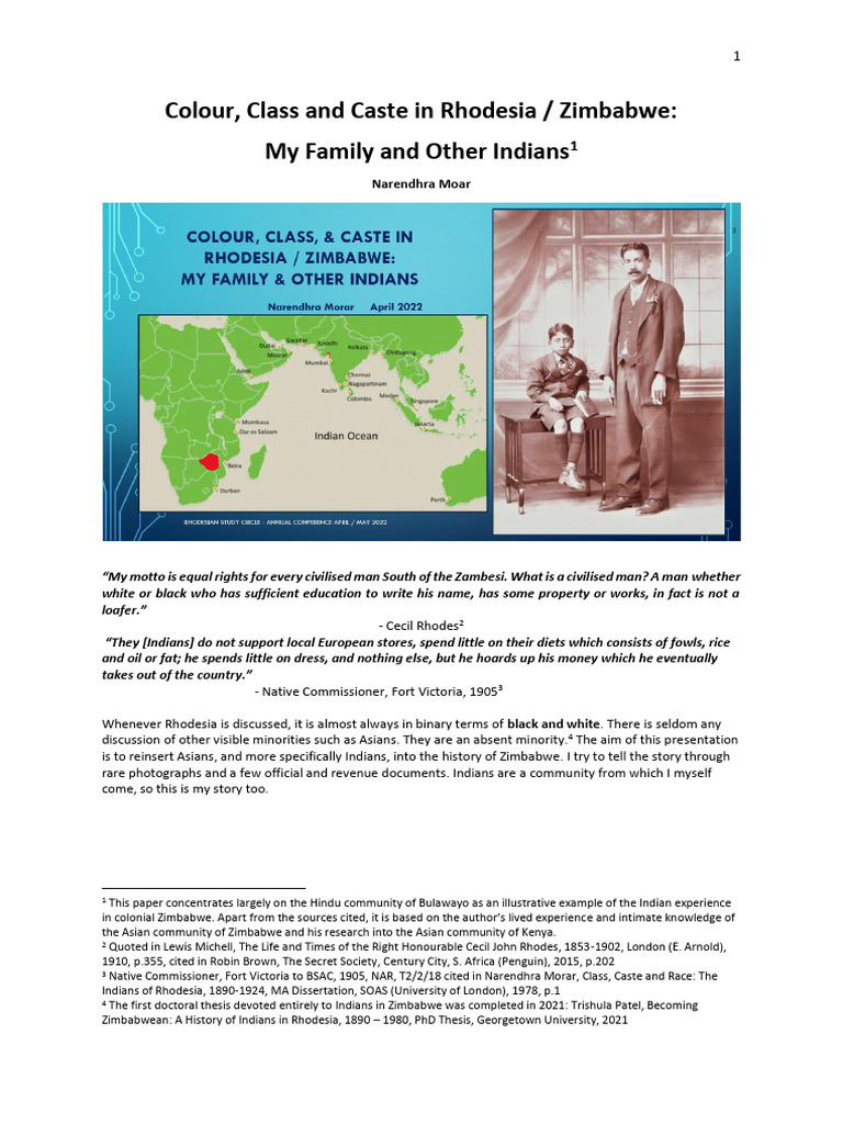 Morar Presentation 2022 at Conference | PDF | Rhodesia | Zimbabwe