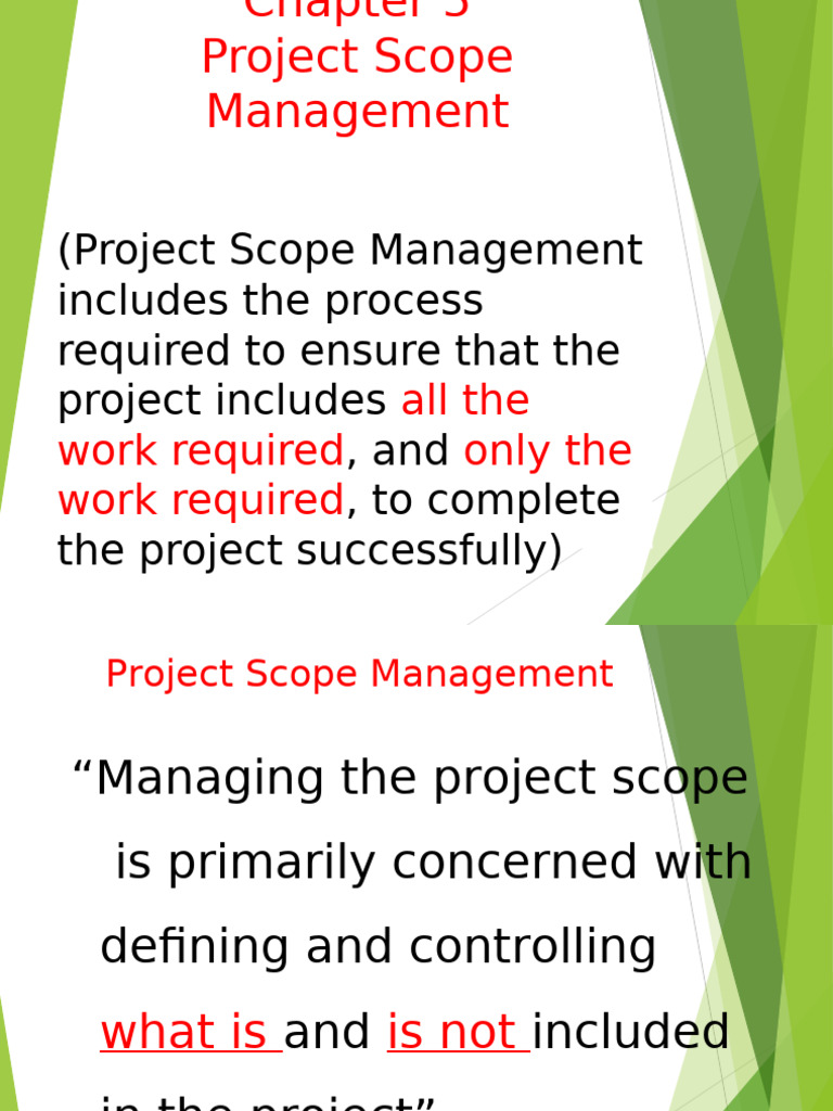 Chapter 5 Project Scope Management | PDF