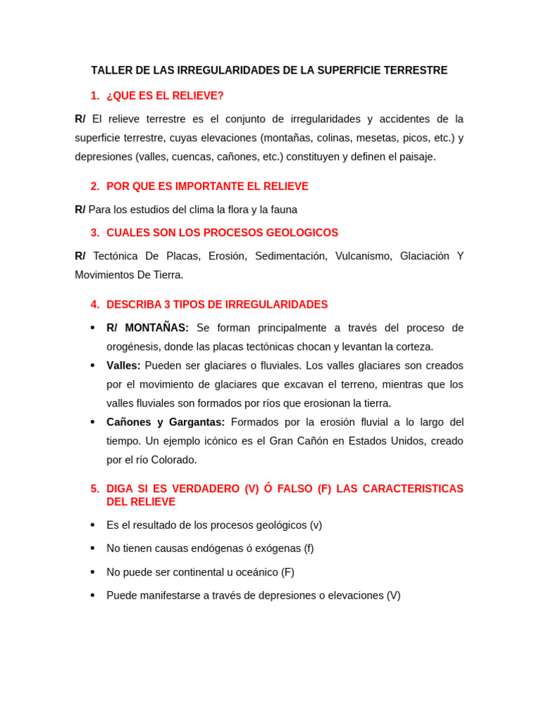 Irregularidades de la Superficie Terrestre | PDF | glaciar | Valle