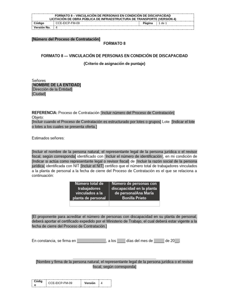 CCE-EICP-FM-09 Forma8 Vinculación Personas Disc Licitación Obra Pública ...