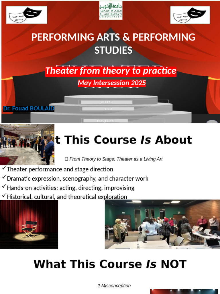 Theater Performance Course Overview | PDF | Theatre | Cognition