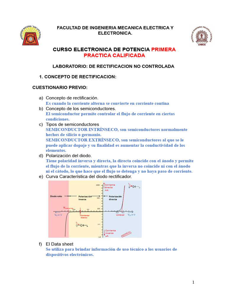 Primera Practica Electro Pot. Solucion | PDF | Rectificador | Diodo
