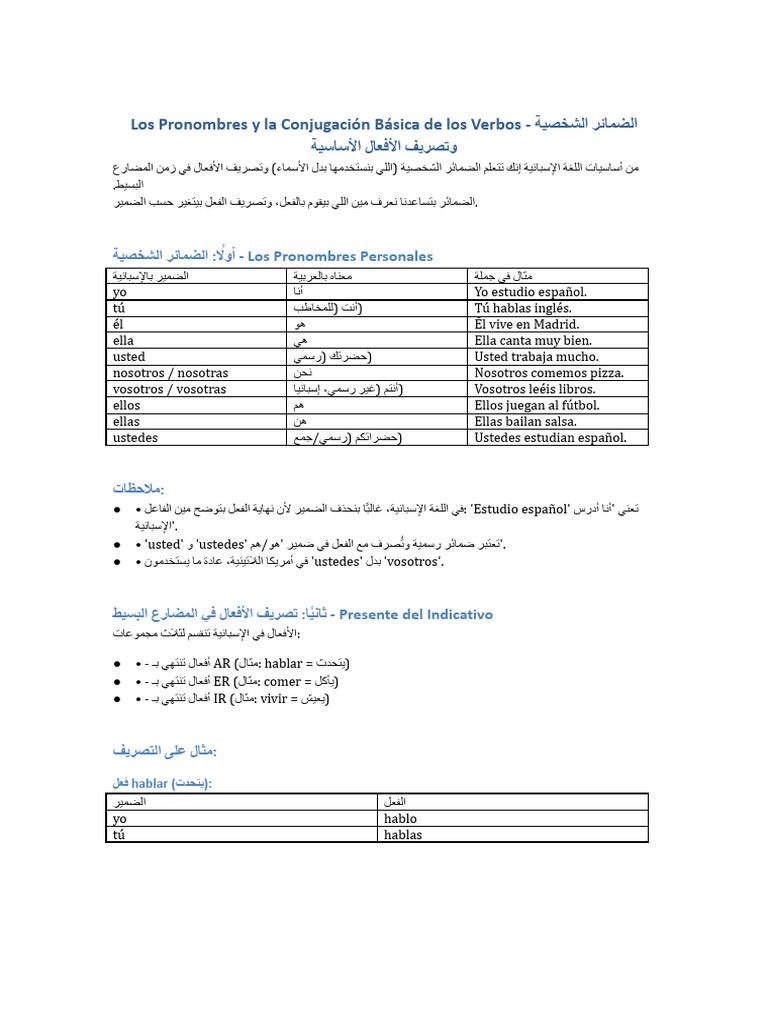Pronombres_y_Verbos_Presentes | PDF