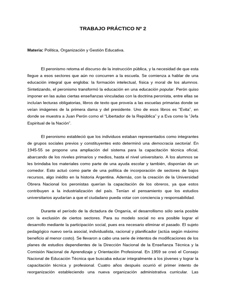 TP 2 | PDF | Plan de estudios | Enseñando