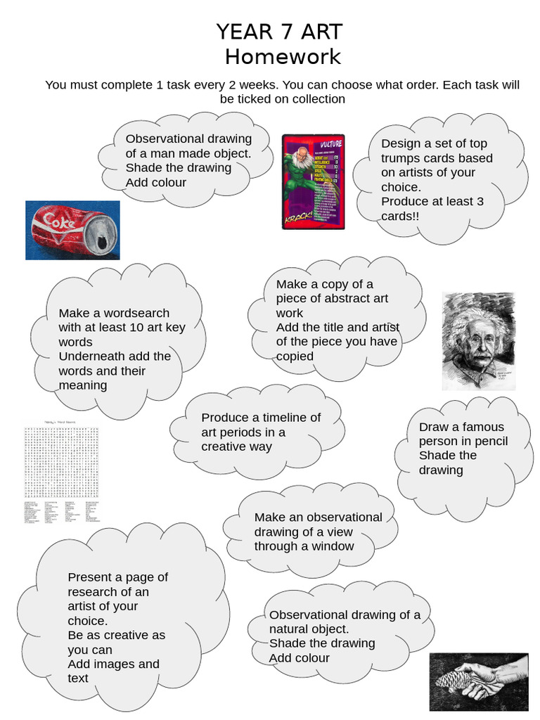Year 7 Art Homework 2019 | PDF