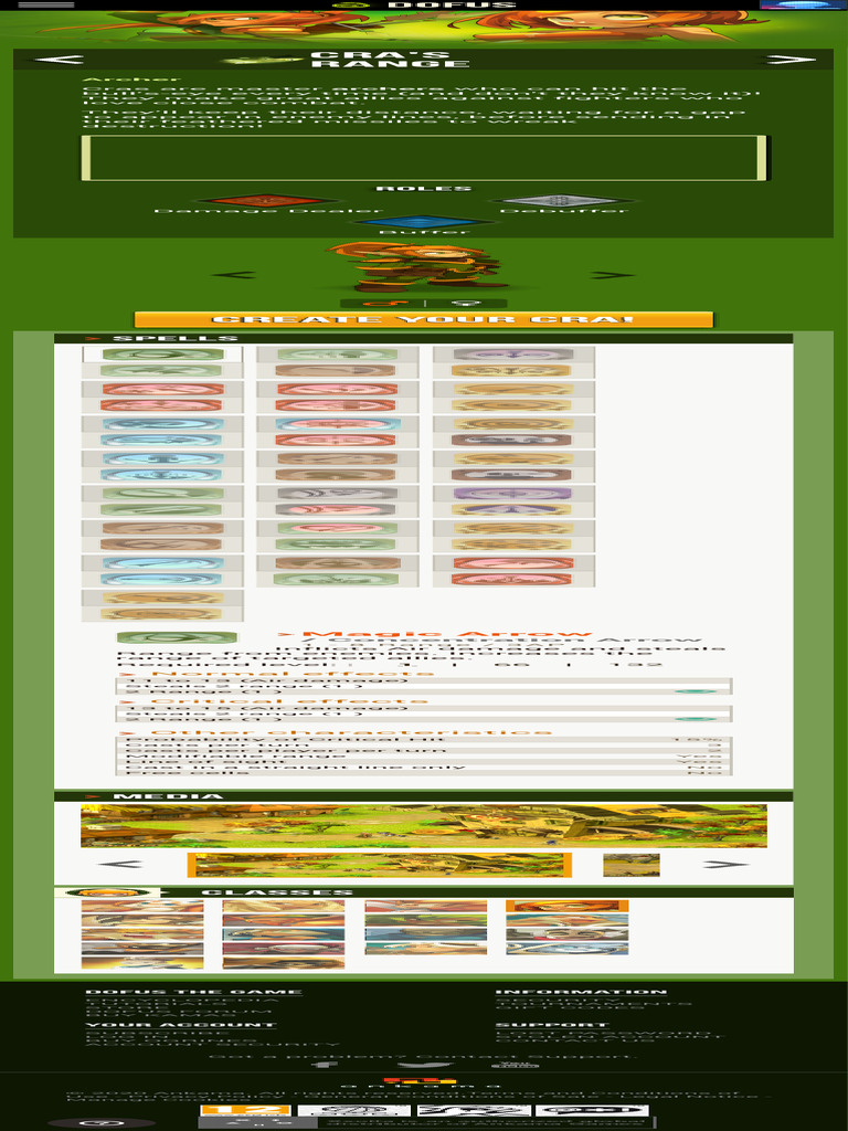 Cra - Classes - DOFUS Encyclopedia - DOFUS, The Tactical MMORPG | PDF