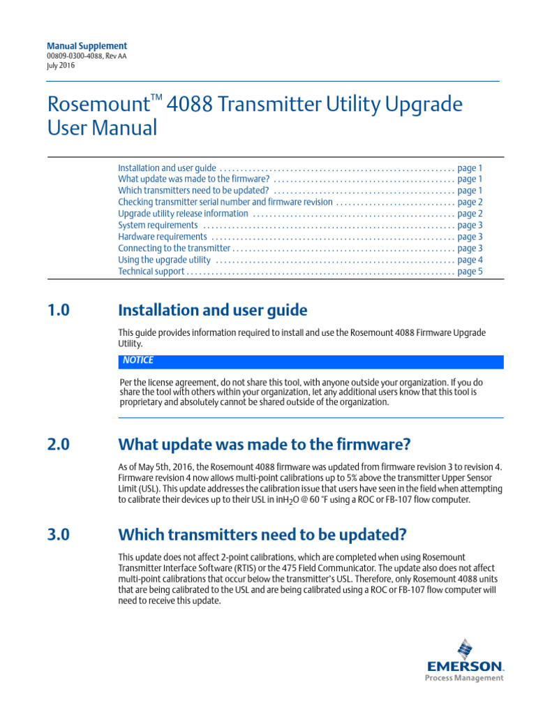 Rosemount 4088 Transmitter Utility Upgrade User Manual | PDF | Modem | Computer Terminal