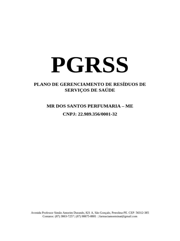 PGRSS 2021 | PDF | Desperdício | Farmacêutico
