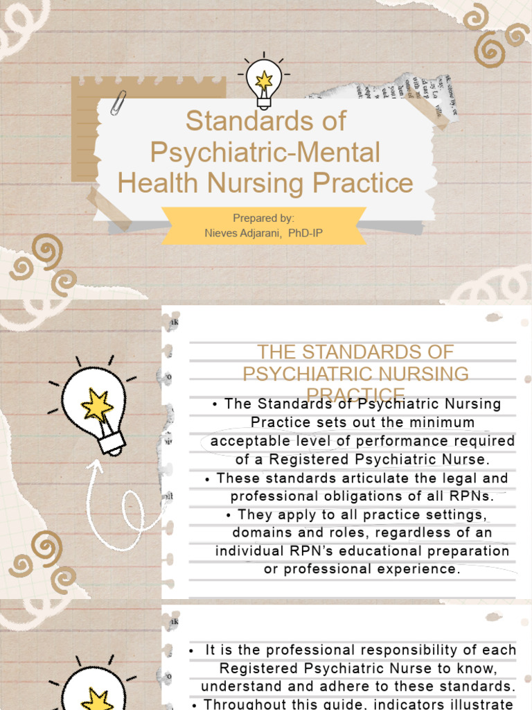 Week 15 Standards of Psychiatric Mental Health Nursing Practice | PDF ...