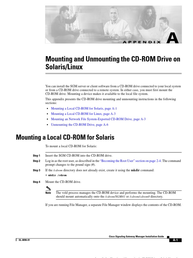 Mounting CD-ROM on Solaris/Linux | PDF | File System | Installation ...