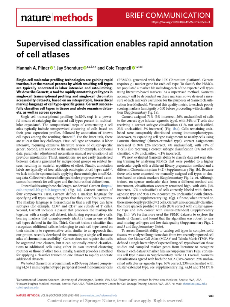 Supervised Classification Enables Rapid Annotation | PDF | T Cell | Neuron