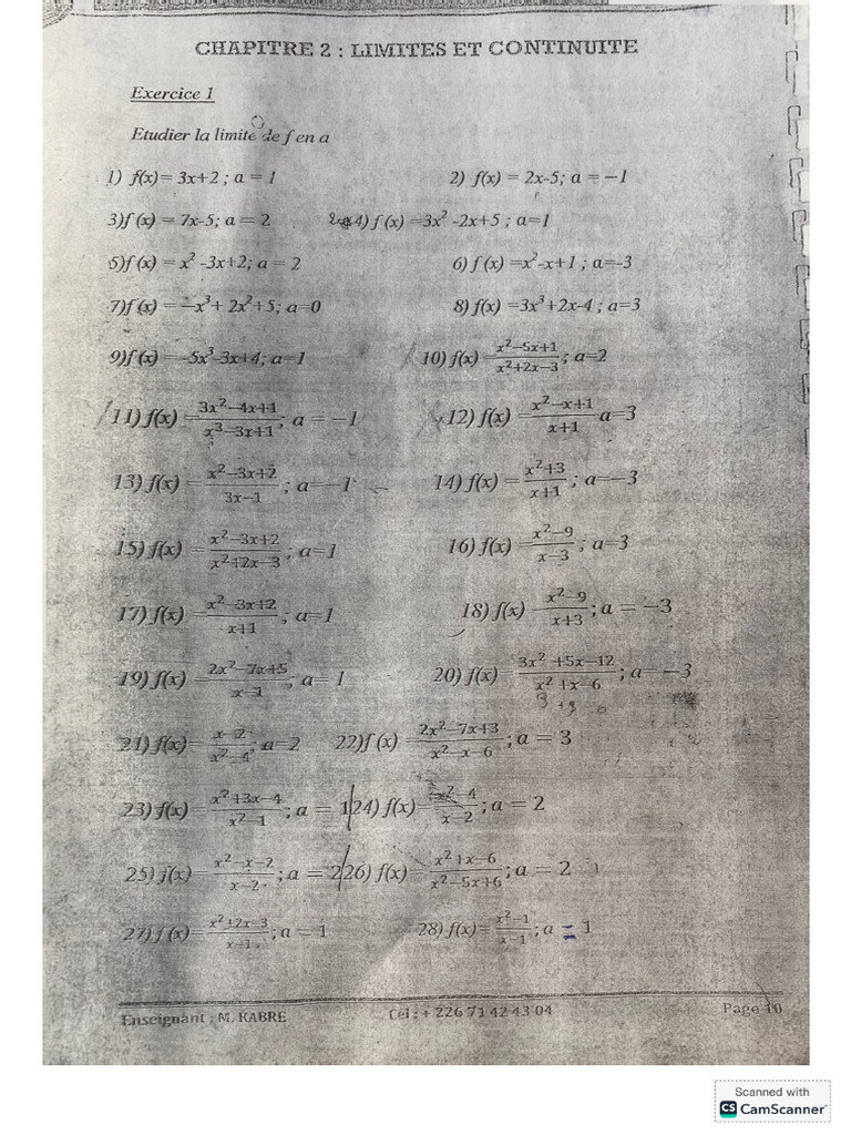 Exercice Sur Les Limites | PDF