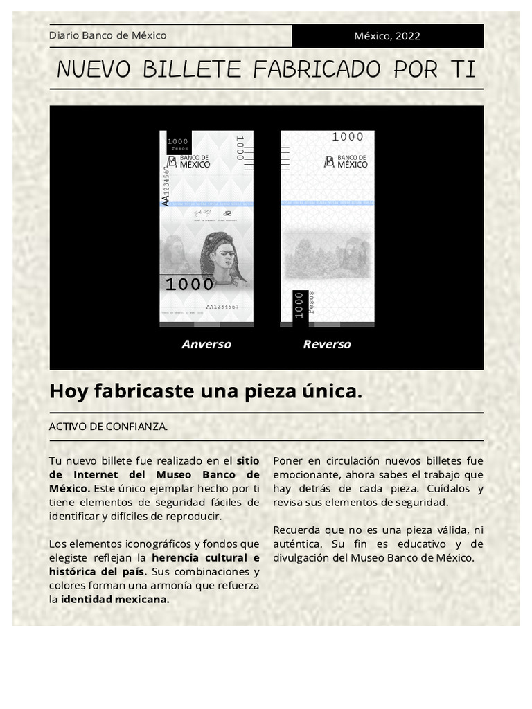 Fabrica tu billete | PDF