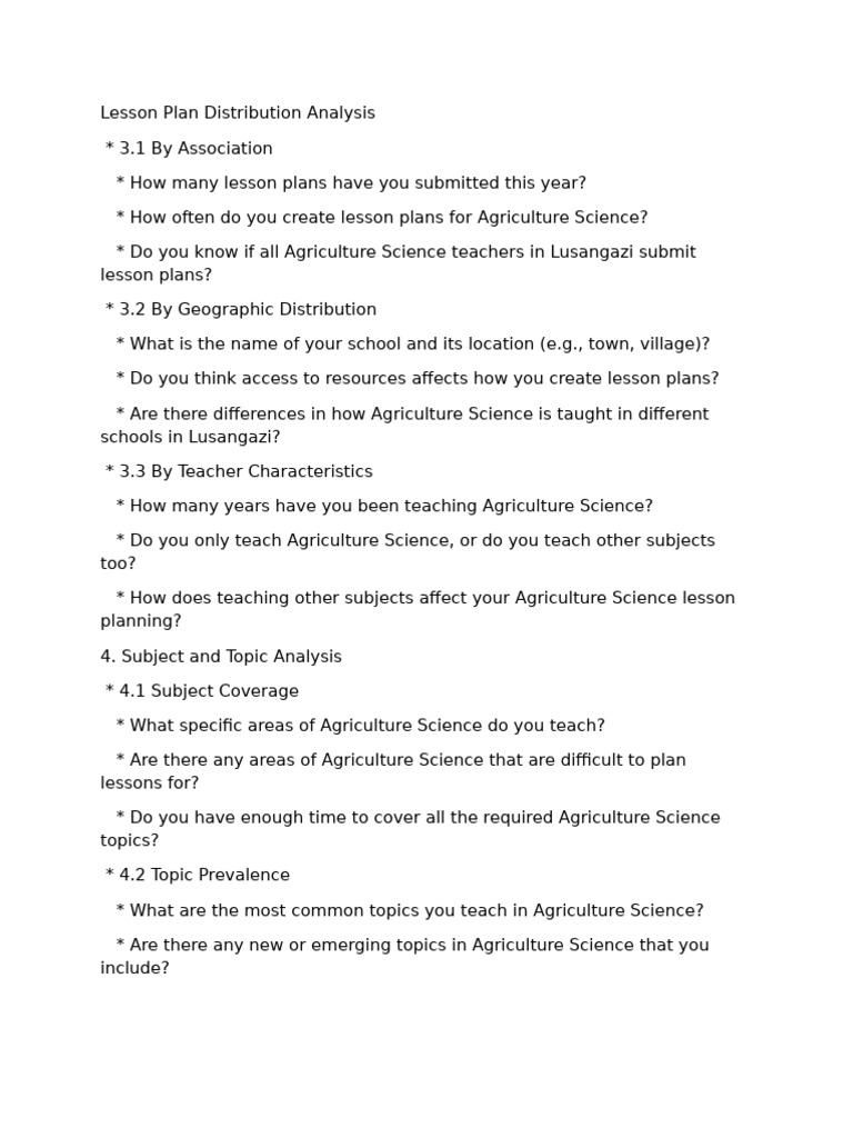 Agriculture Science Lesson Plan Analysis | PDF | Lesson Plan | Science