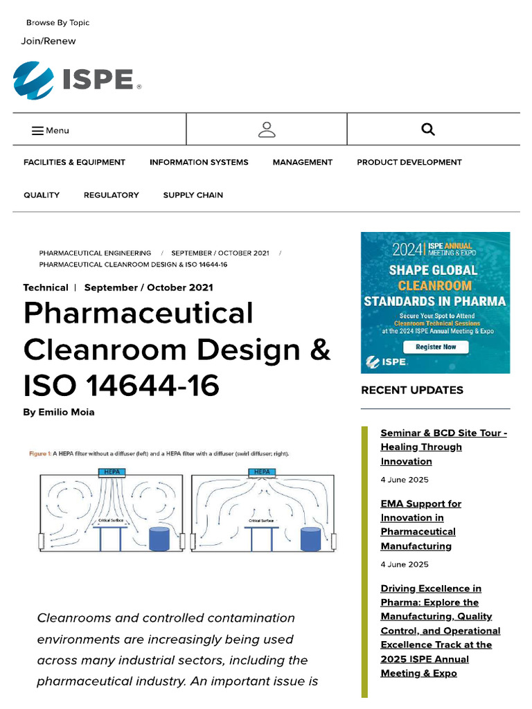 Pharmaceutical Cleanroom Design & ISO 14644-16 | PDF