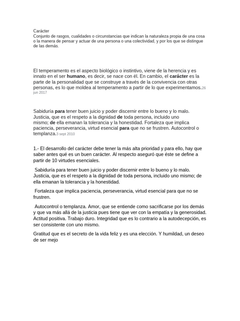 Carácter | PDF