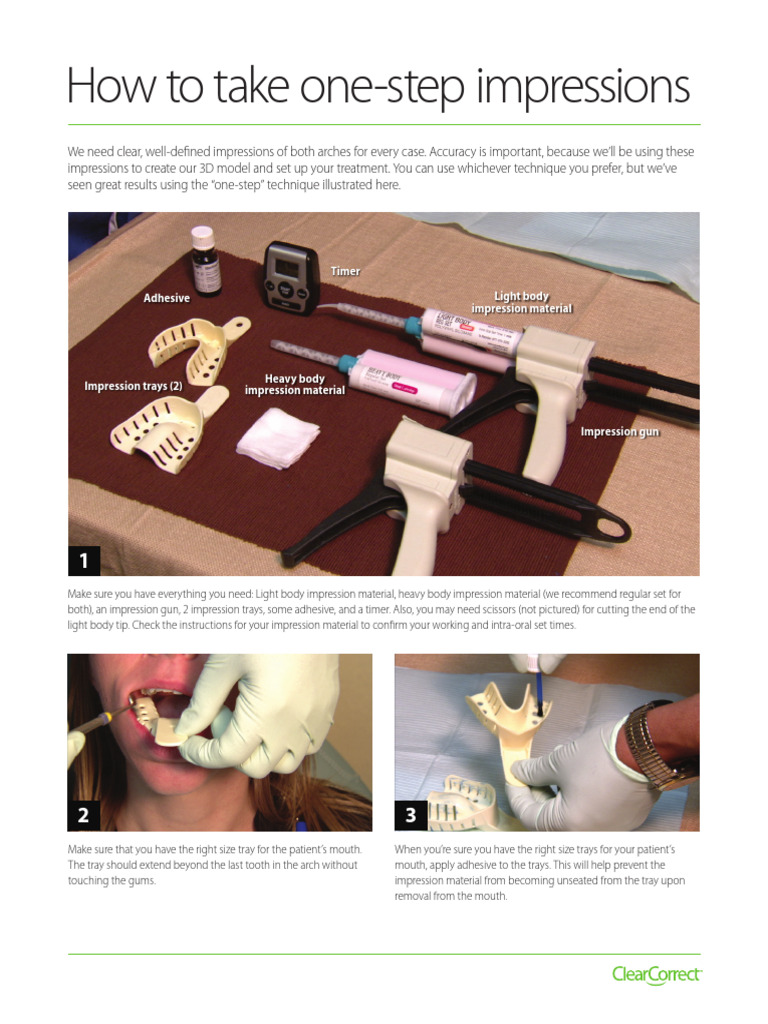 How To Take One-Step Impressions | PDF | Tooth | Medical Specialties