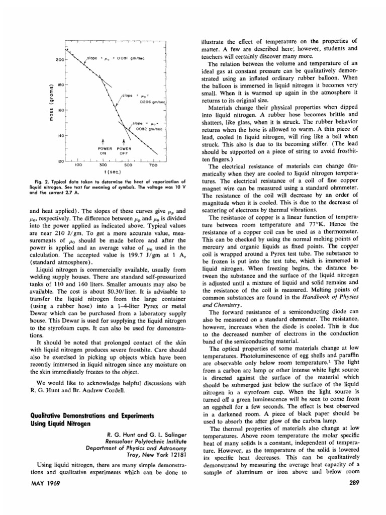 Experiments Liquid Nitrogen | PDF