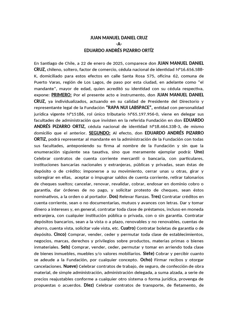 Mandato General Con Ratificación JDC A EPO | PDF