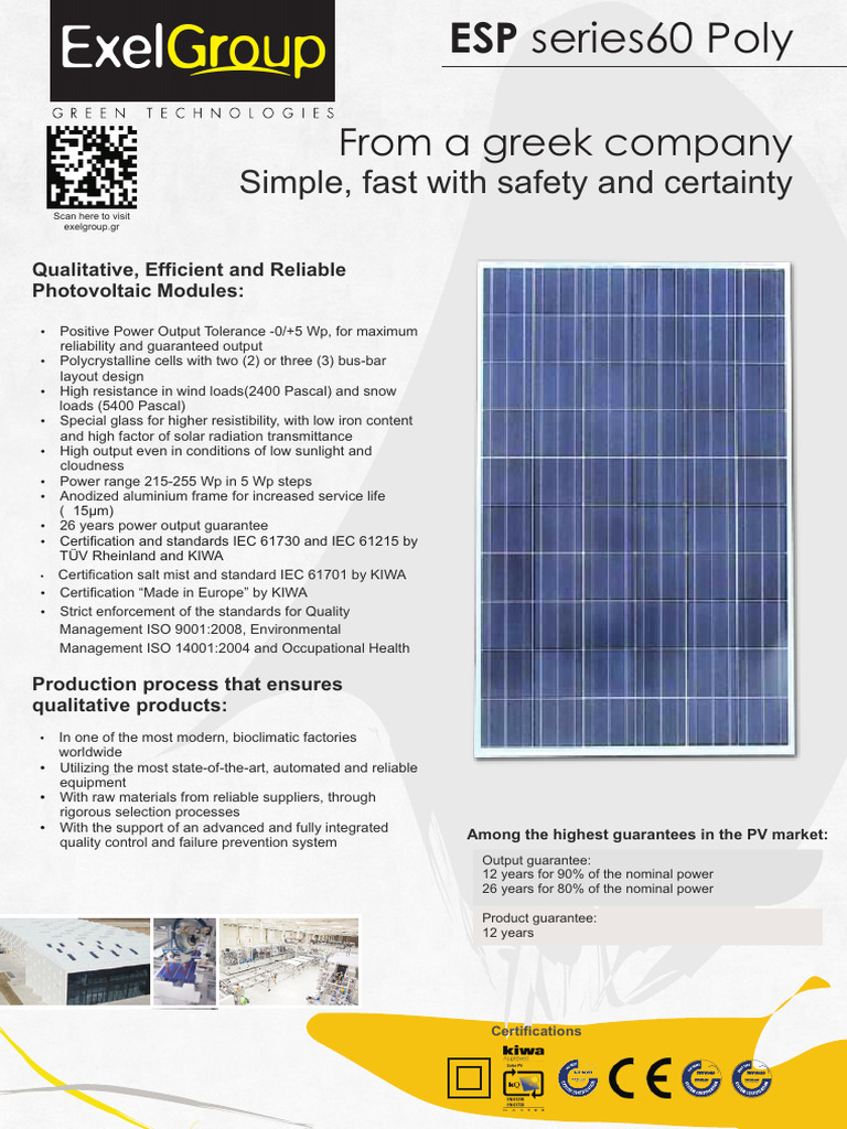 Datasheet Esp 60 Series Panel Solar | PDF | Photovoltaics | Electronics